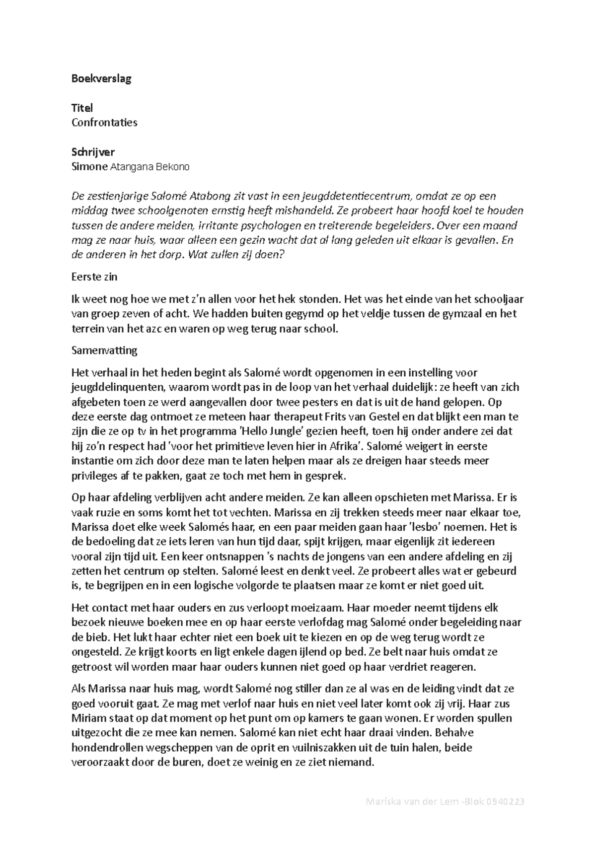 Boekverslag confrontaties - Boekverslag Titel Confrontaties Schrijver ...