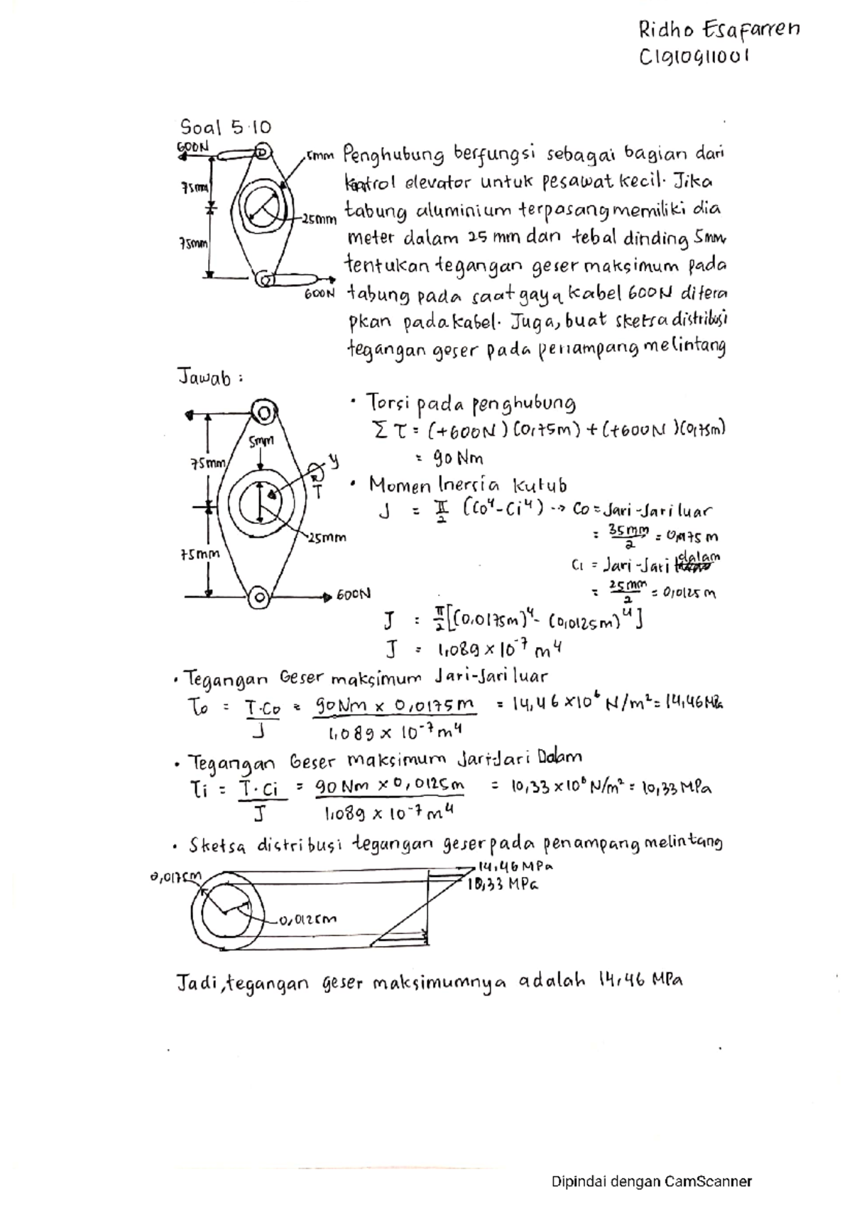2021 202 PR3.3 C1910911001 Ridho Esafarren - Statika Struktur - Studocu