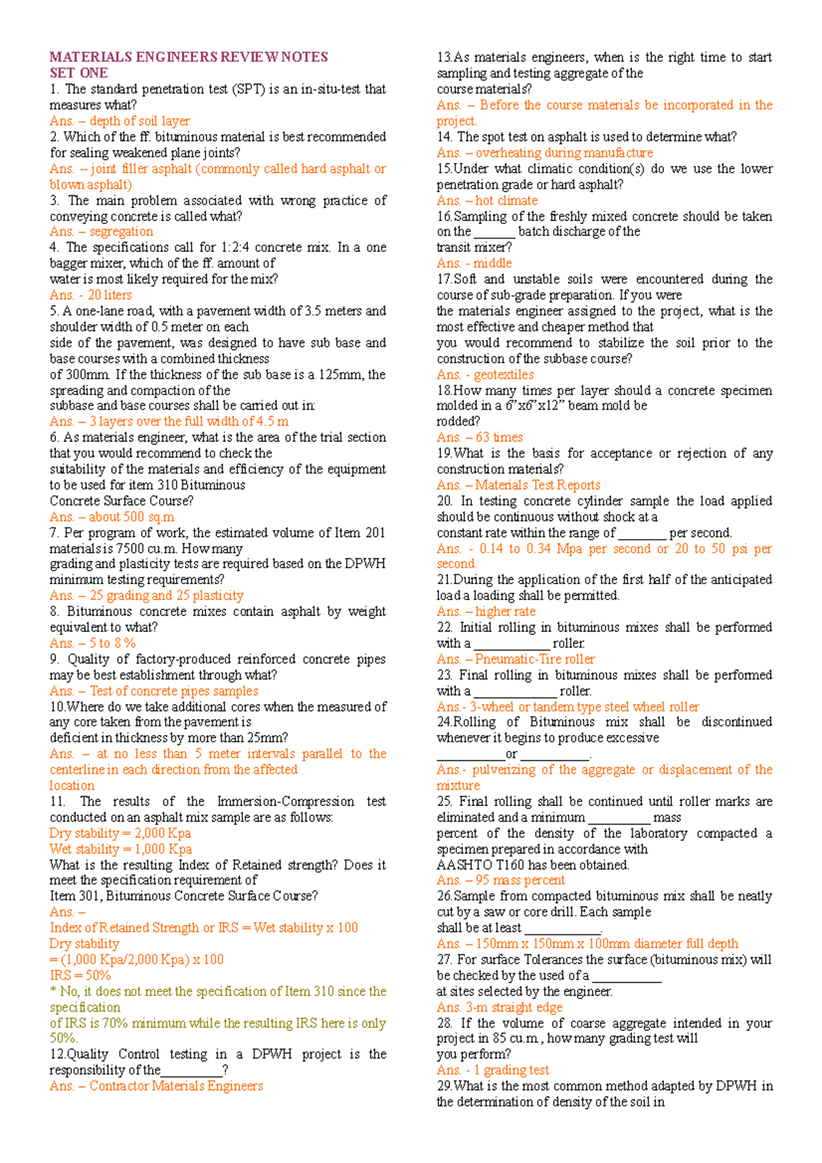 Materials Engineers Review Notes - MATERIALS ENGINEERS REVIEW NOTES SET ...