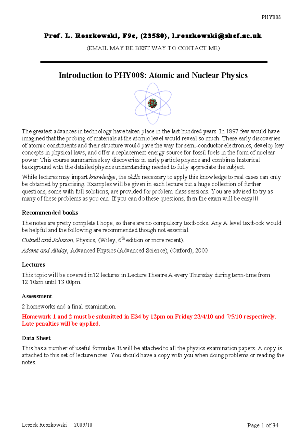 468293347 phy008 lecturenotes v1 pdf - Prof. L. Roszkowski, F9c, (23580 ...