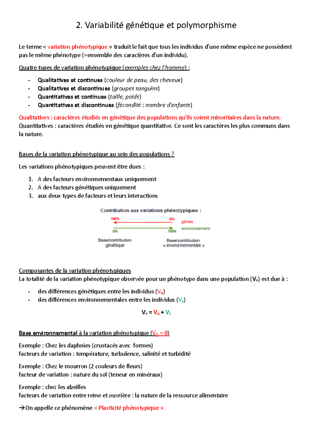 2. variabilité génétique - 2. Variabilité génétique et polymorphisme Le ...