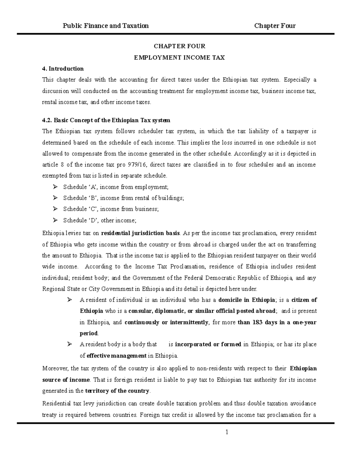 auditing I chapter 2 - Public Finance and Taxation Chapter Four CHAPTER ...