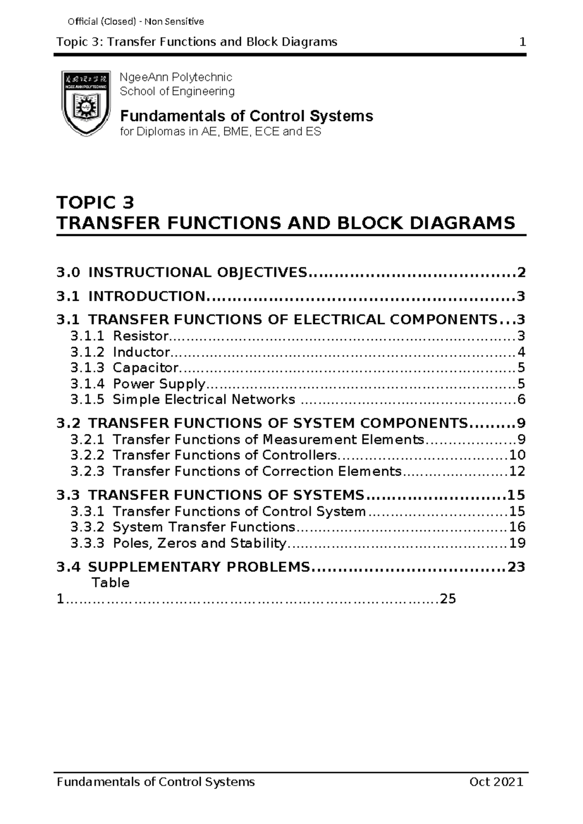 FCSTopic 3 - FCS Chapter 3 - Topic 3: Transfer Functions and Block ...