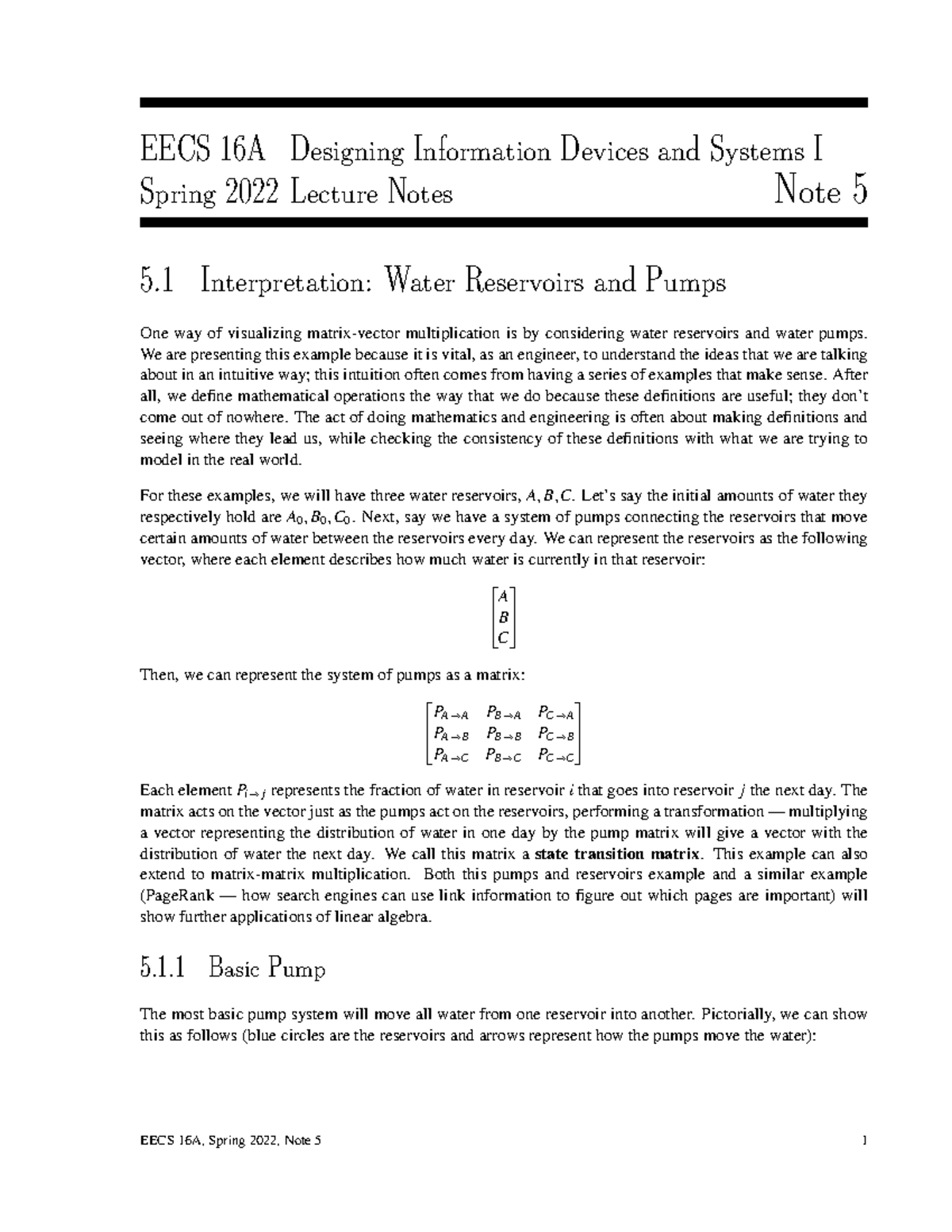 16ANote 5 - Note 5 - EECS 16A Designing Information Devices and Systems ...