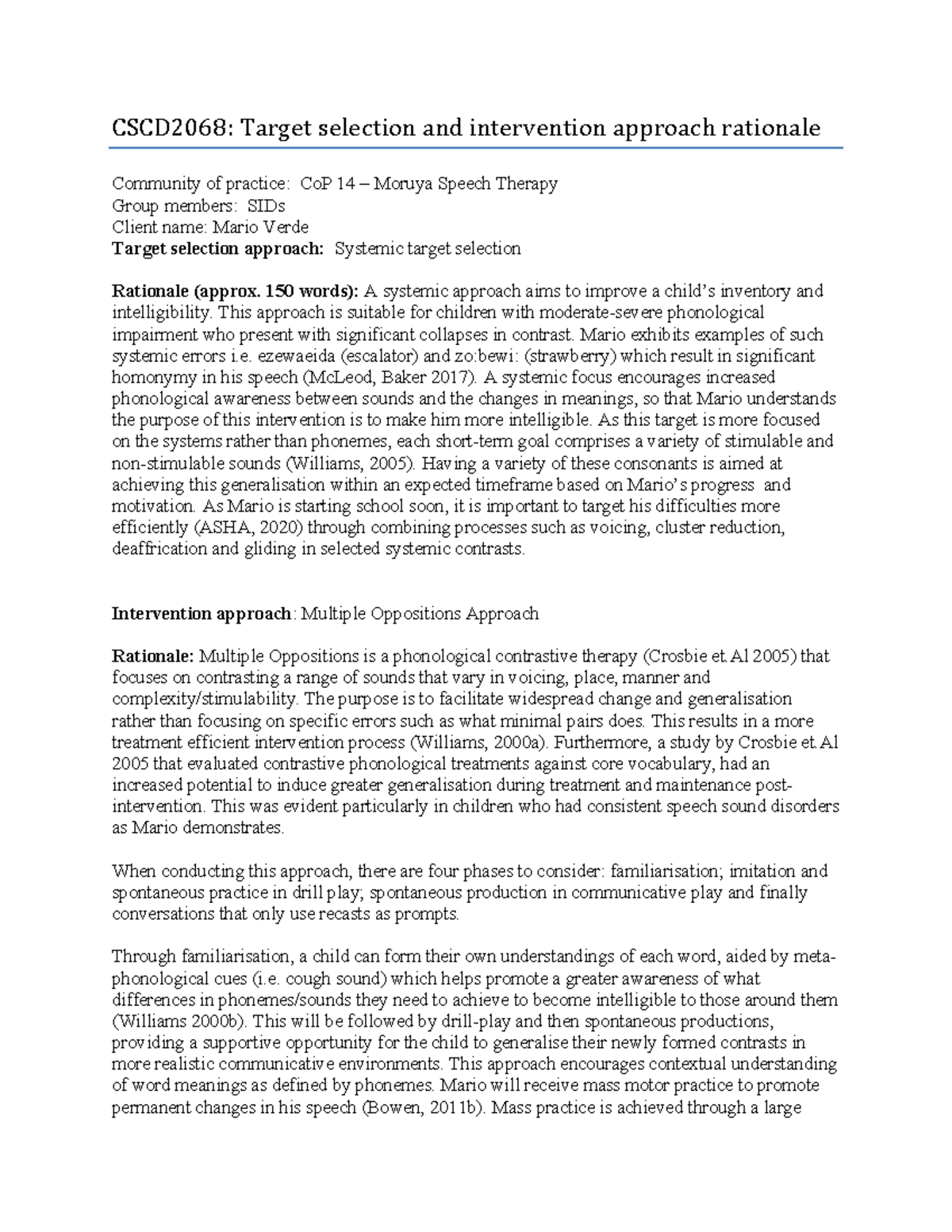 Evidence - AssignmentAssignment - CSCD2068: Target selection and ...
