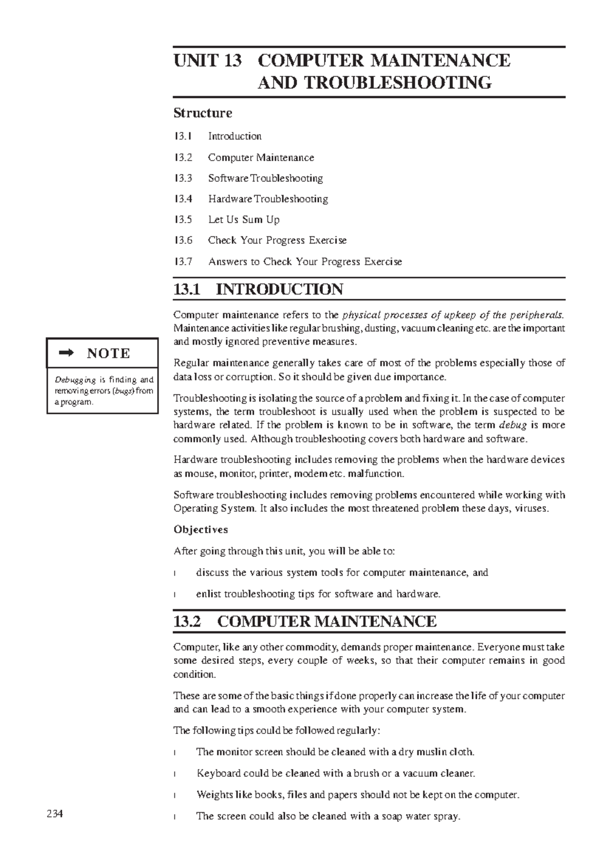 Unit-13 - Computer troubleshooting and maintenance - 234 Understanding Computer Applications ...