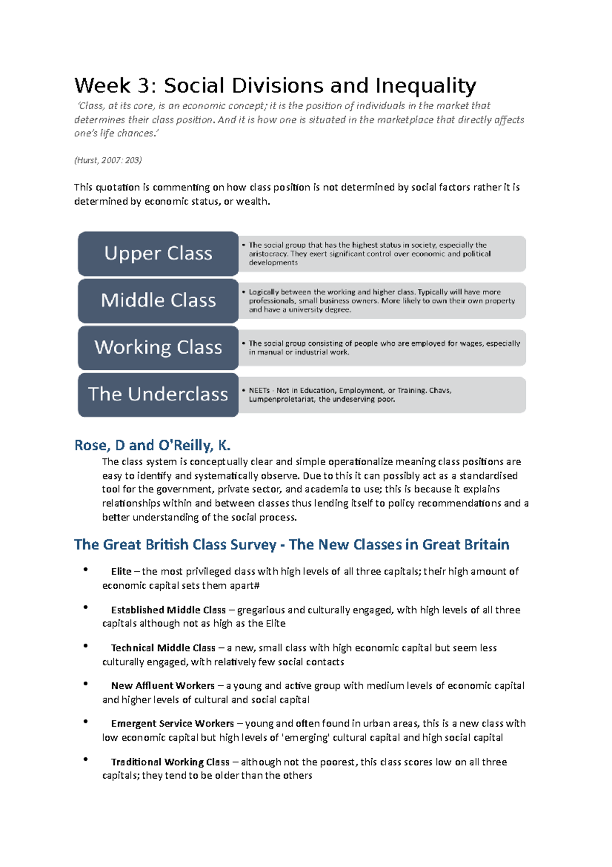 Social Divisions and Inequality - Week 3: Social Divisions and ...