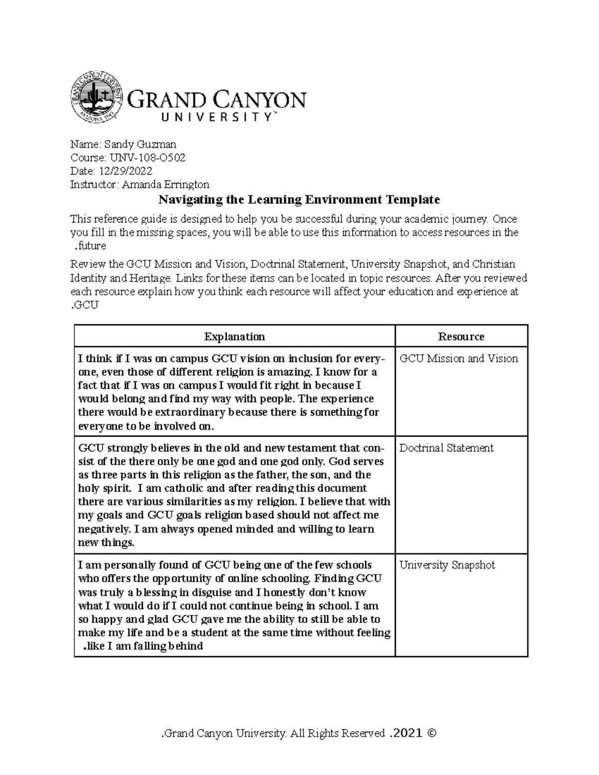 Guzman UNV108 T1 Navigatingthe Learning Environment Template-Online Gen ...