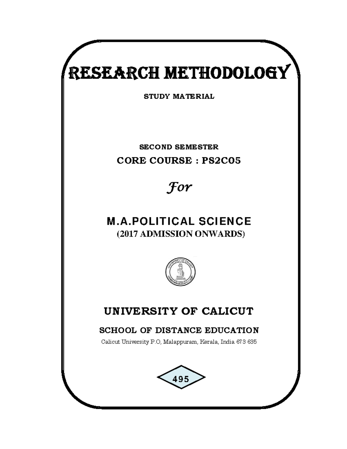 Research Methodology Lecture Notes Research Methodology