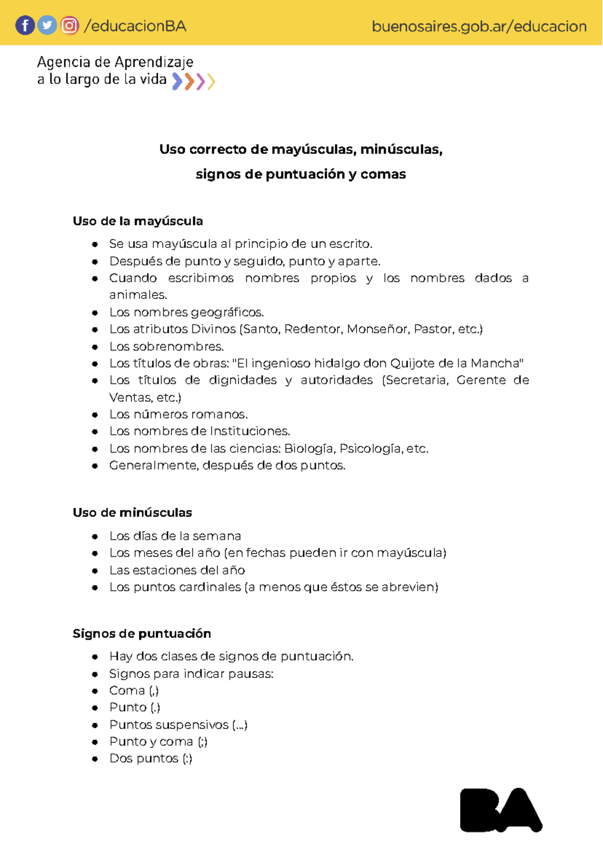 Tips para el uso correcto de mayúsculas, minúsculas, signos de ...