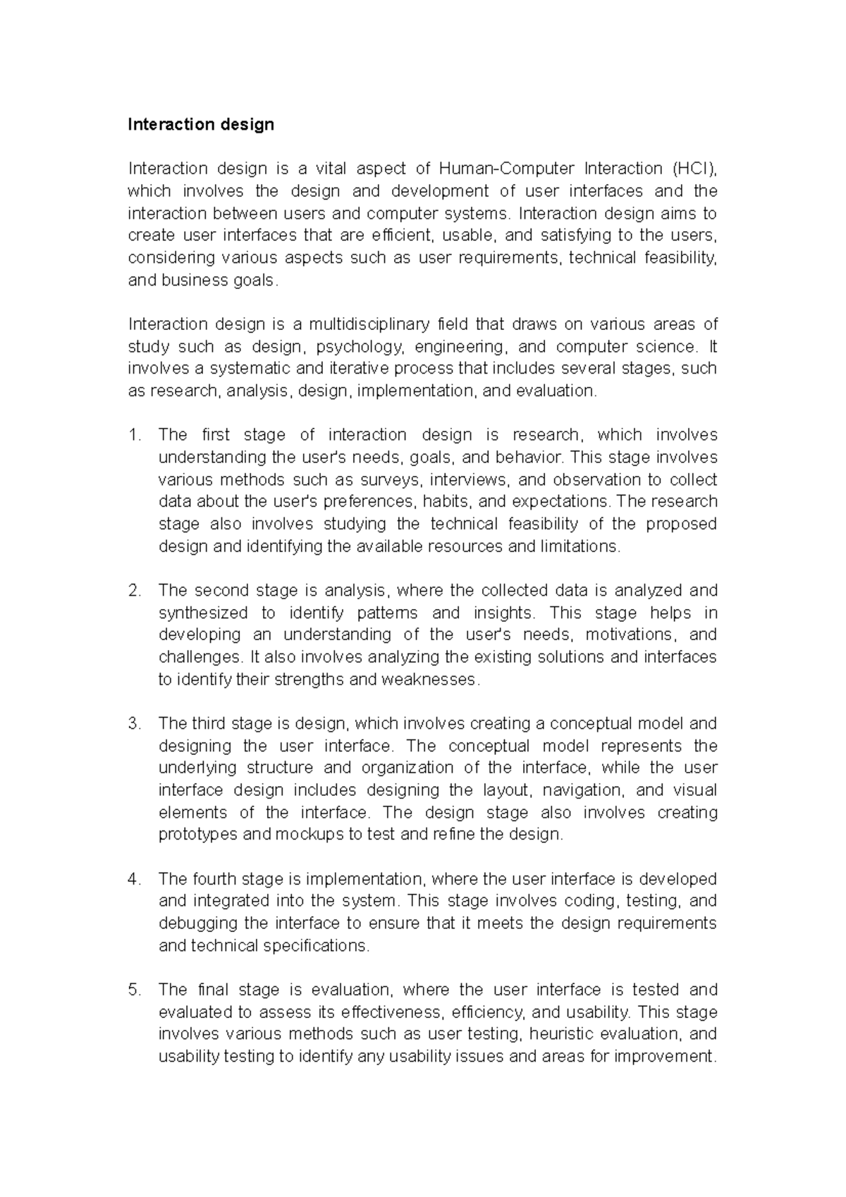 Interaction Design Information Architecture Usability Testing Interaction Design Interaction