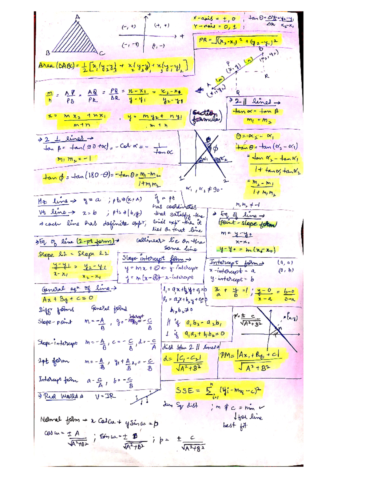 Cheat sheet maths - A 1,0 0,1 on PR B (n) 172,47) Area (DABC) 1 2 R r m ...