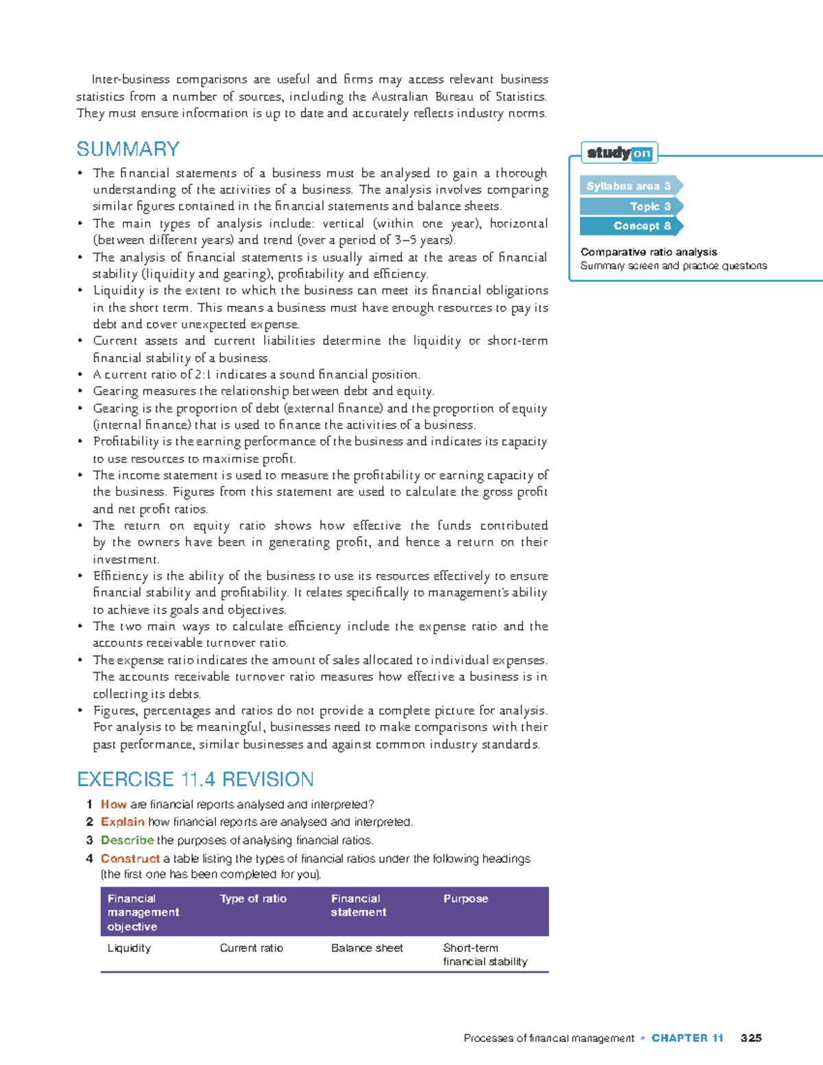 Business in Action HSC ratios revision textbook - Processes of ...