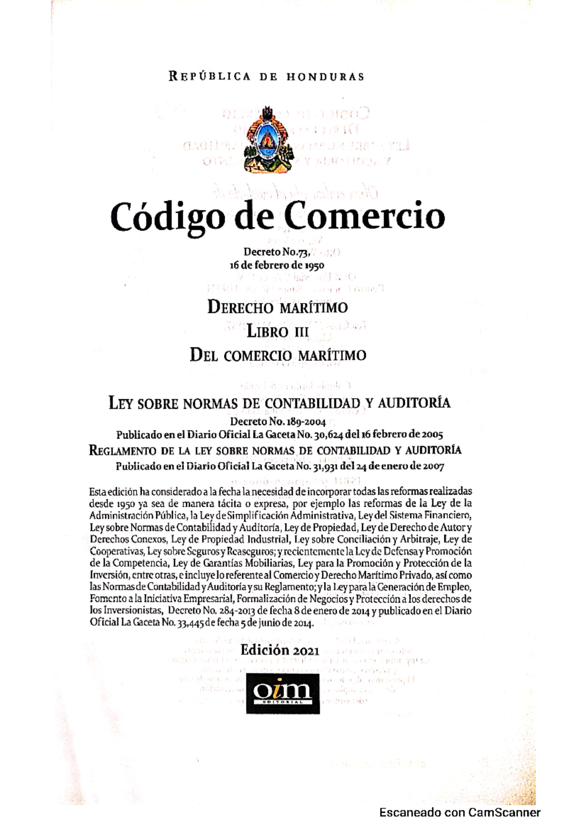 Código de Comercio Art. 1 al 37 - REPUBLICA DE HONDURAS Código de ...