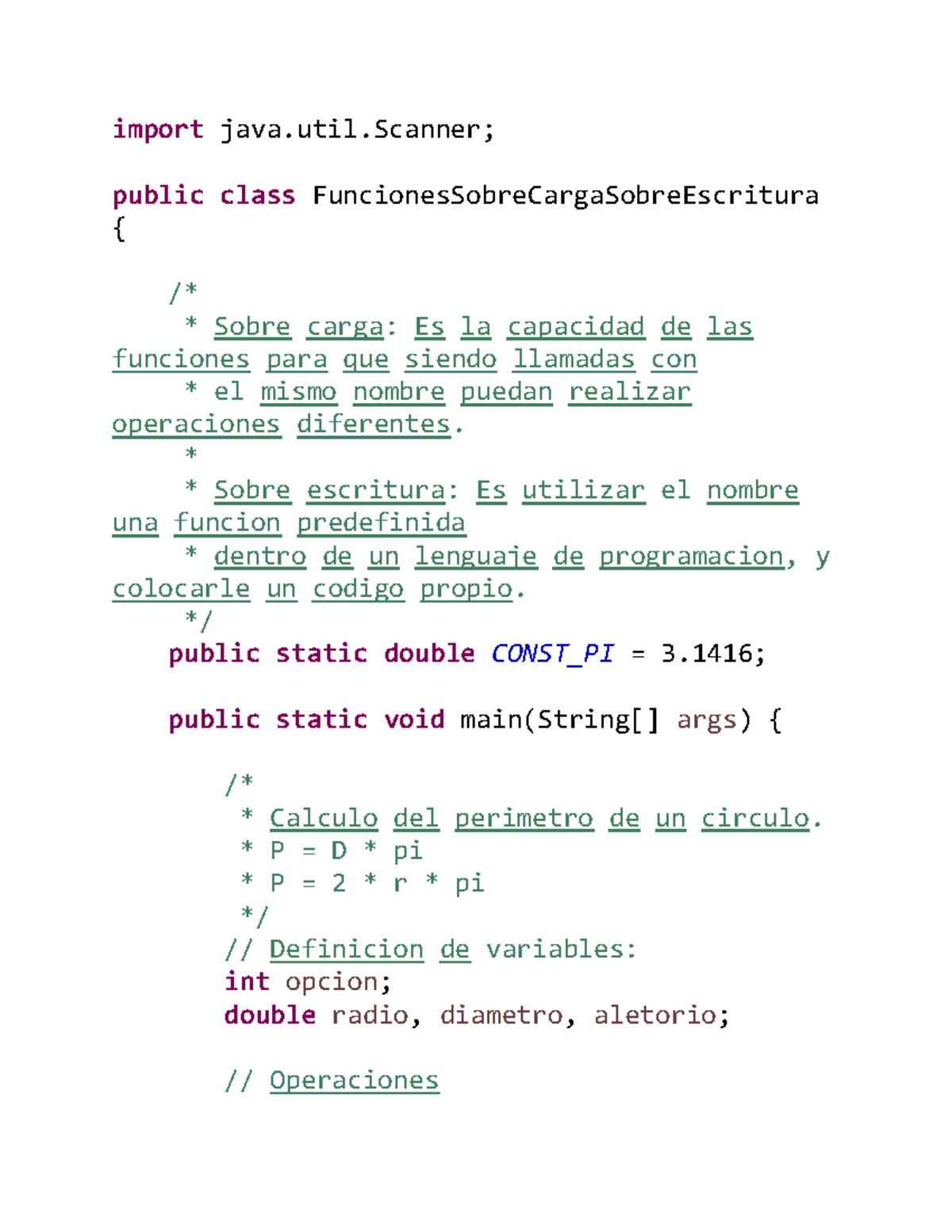 Funciones Clase Viernes - import java.util; public class ...