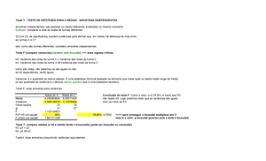 Teste HIP. PARA Proporção Populacional - Testes de Hipoteses para ...