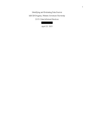 D179 Data Informed Practices Task 1 - D179 Data-informed Practices Task 1 An educational problem ...