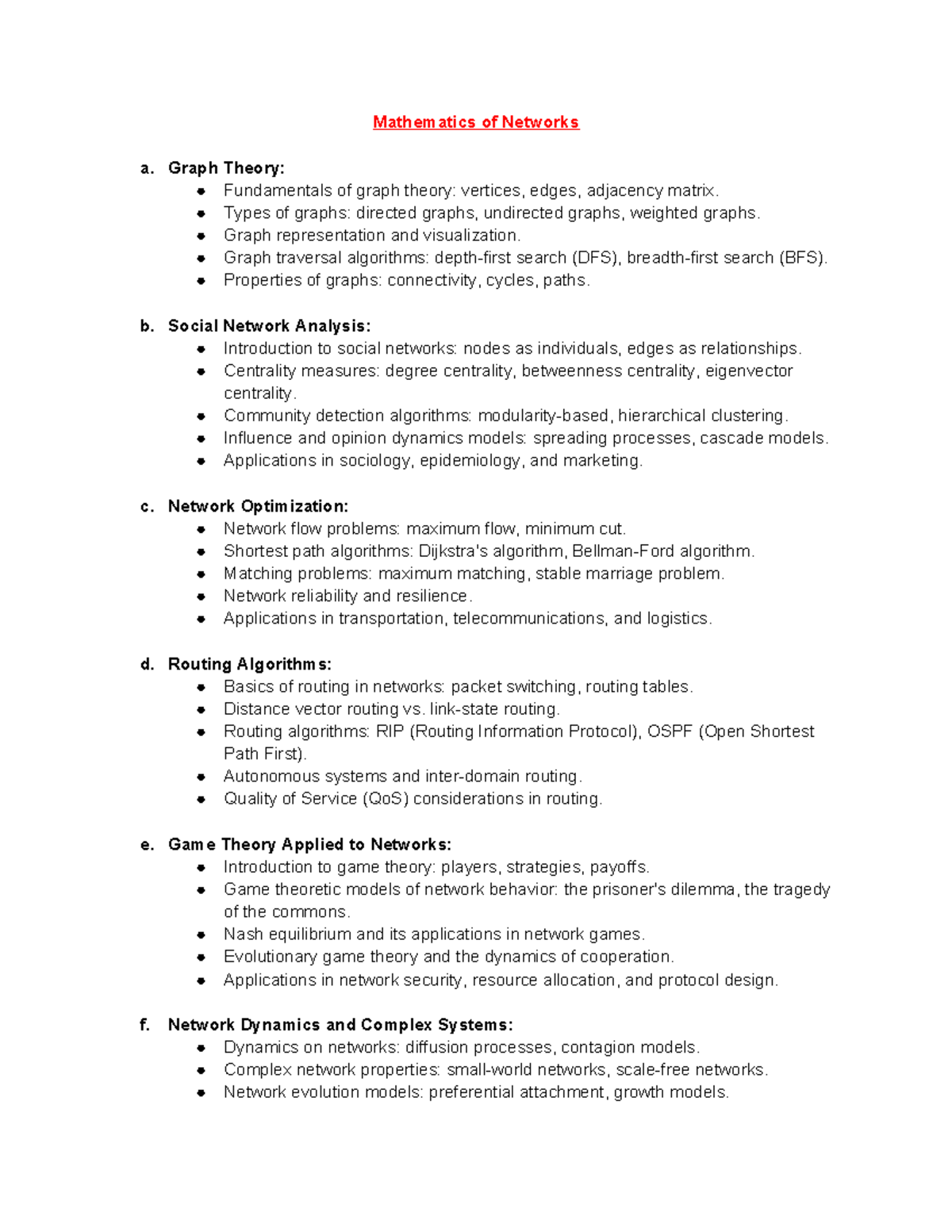 Mathematics of Networks - Graph Theory: Fundamentals of graph theory ...
