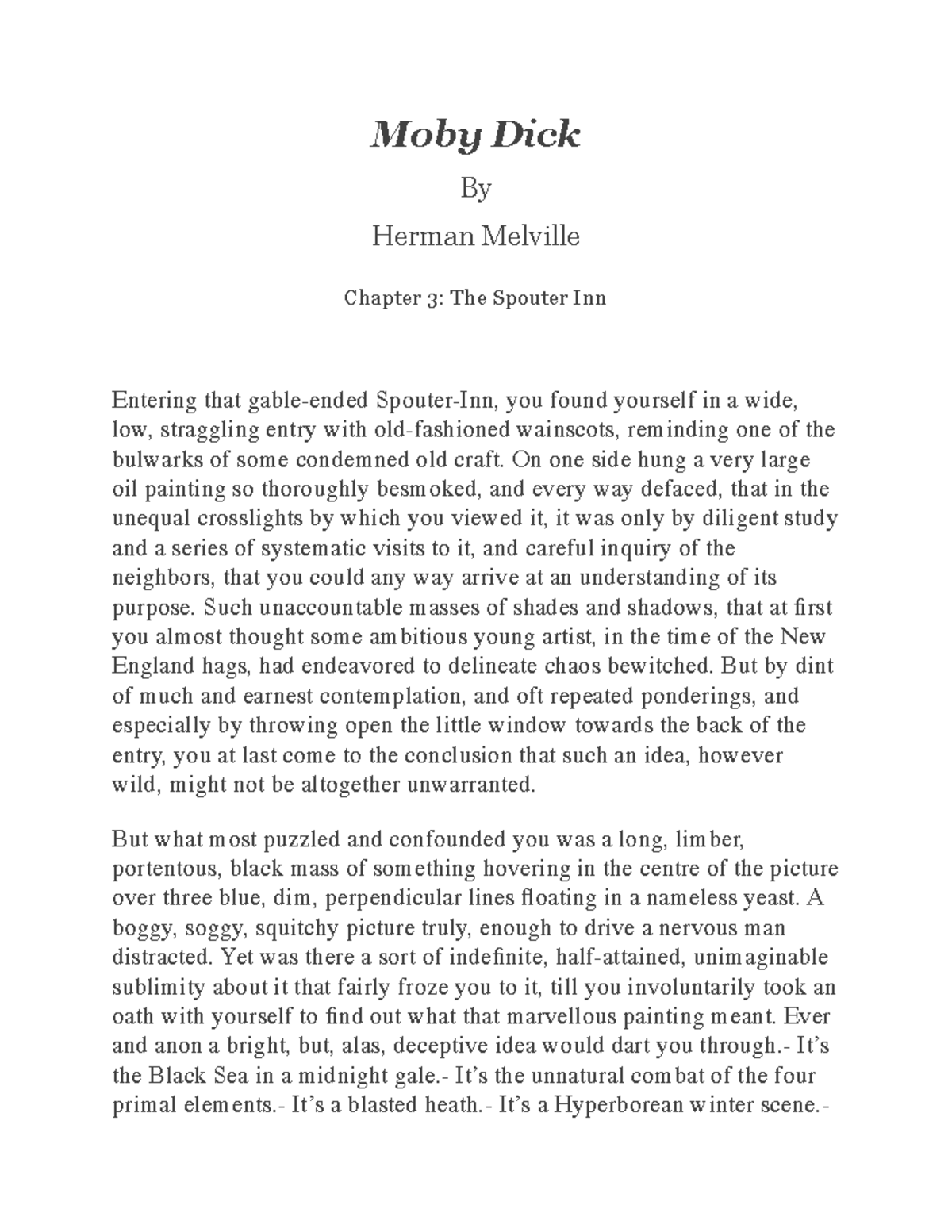 Chapter 3: The Spouter Inn - Studocu