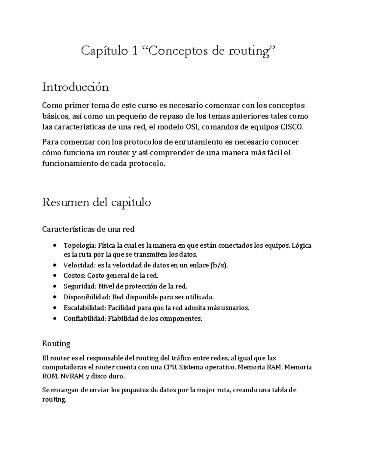 Resumen - Capítulo 1 “Conceptos de routing” - Capítulo 1 “Conceptos de routing” Introducción ...