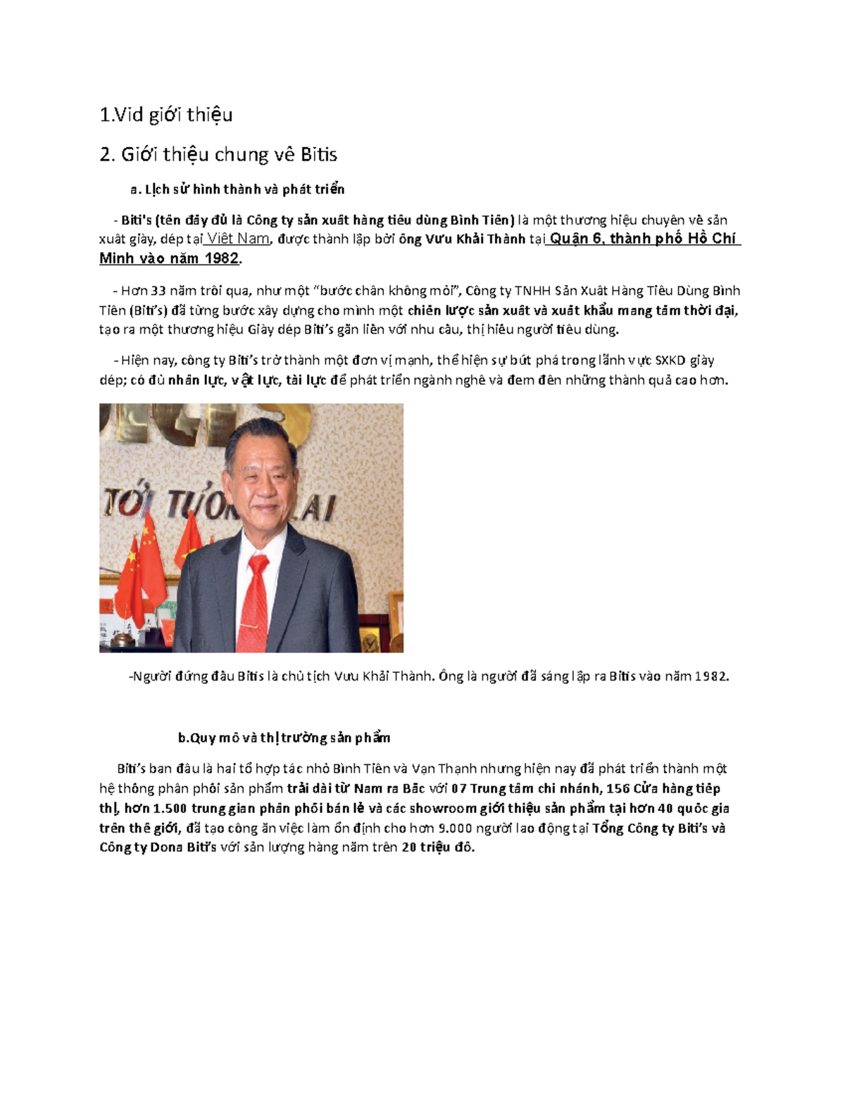 Bitis - Diritto commerciale - 1 gi i thi uớ ệ 2. Gi i thi u chung vềề Bitsớ ệ ####### a. L ch sị ...