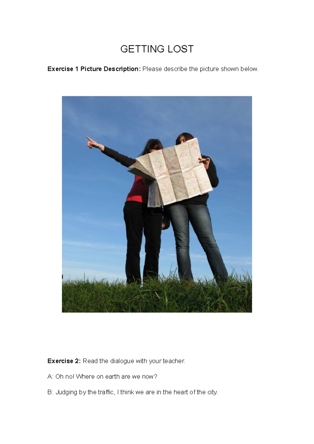 1-2- Getting LOST - For practice purposes. - GETTING LOST Exercise 1 ...