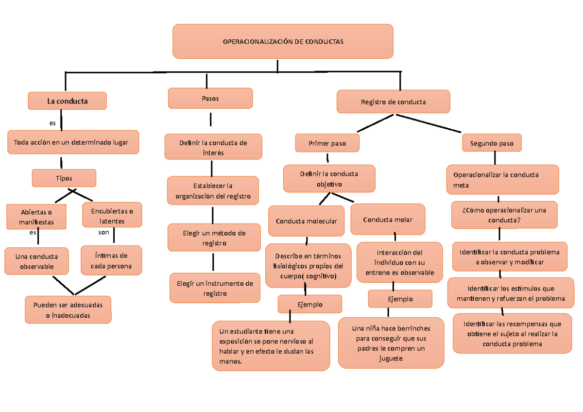Semana 9 Mapa - es es son OPERACIONALIZACIÓN DE CONDUCTAS La conducta ...