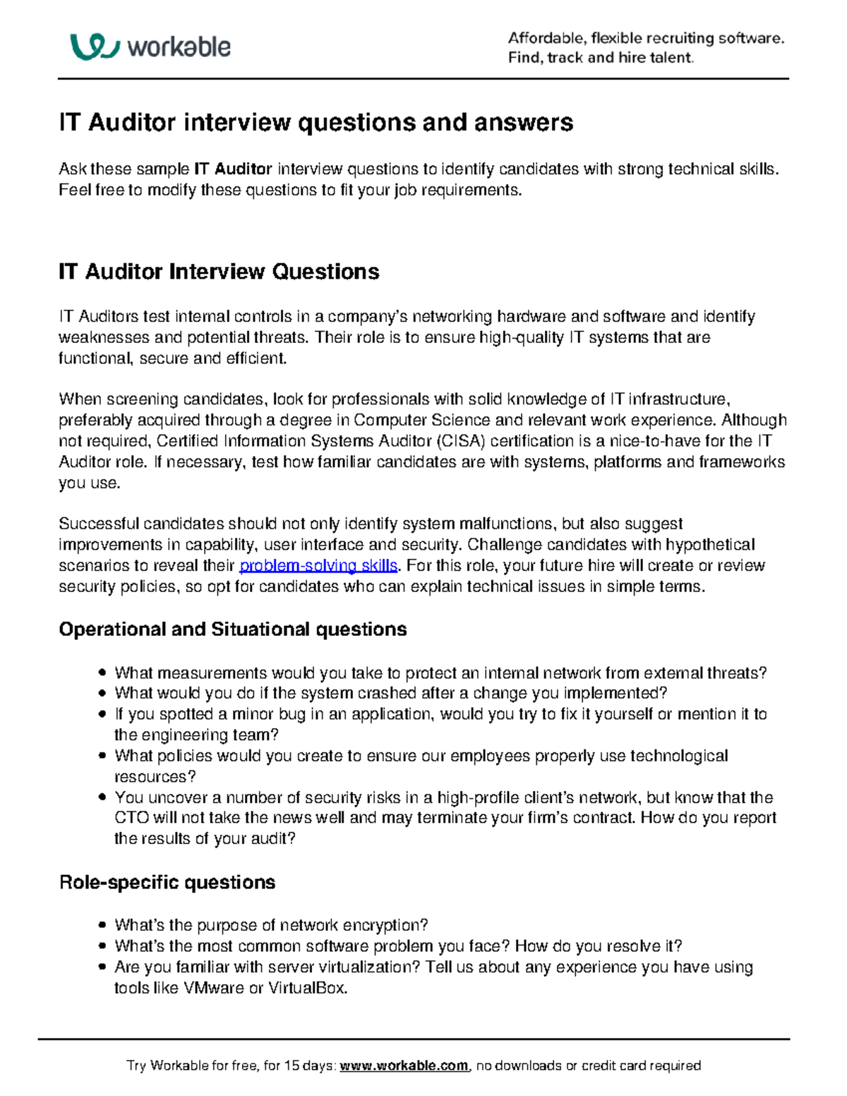 Auditor-interview-questions - IT Auditor interview questions and answers Ask these sample IT ...