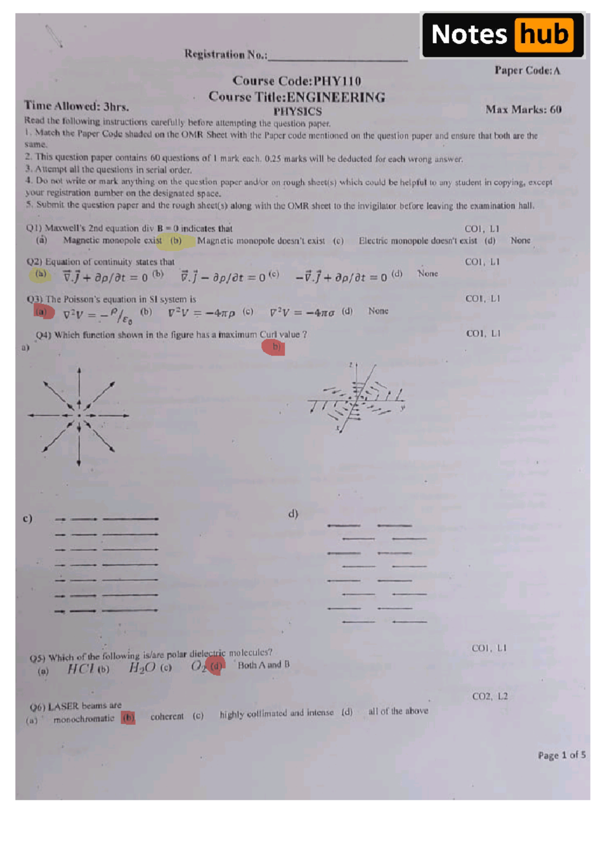 PHY 110 ETE 1 - Engineering Physics - Studocu