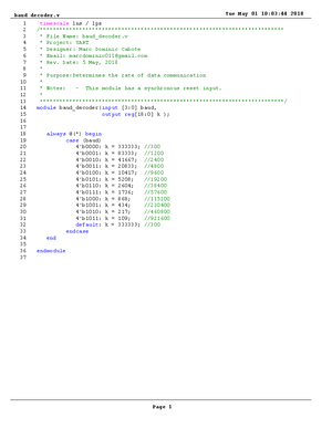 Reg16 - 16-bit register code verilog - reg16 Wed Feb 07 18:14:53 2018 ...