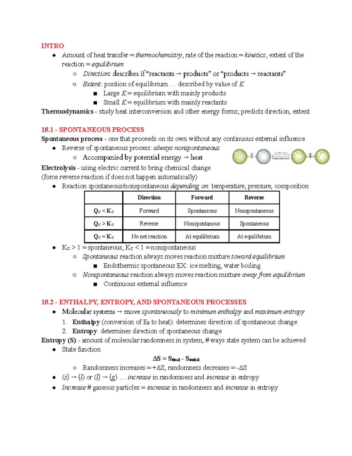 Chapter 18 Textbook - INTRO Amount of heat transfer = thermochemistry ...