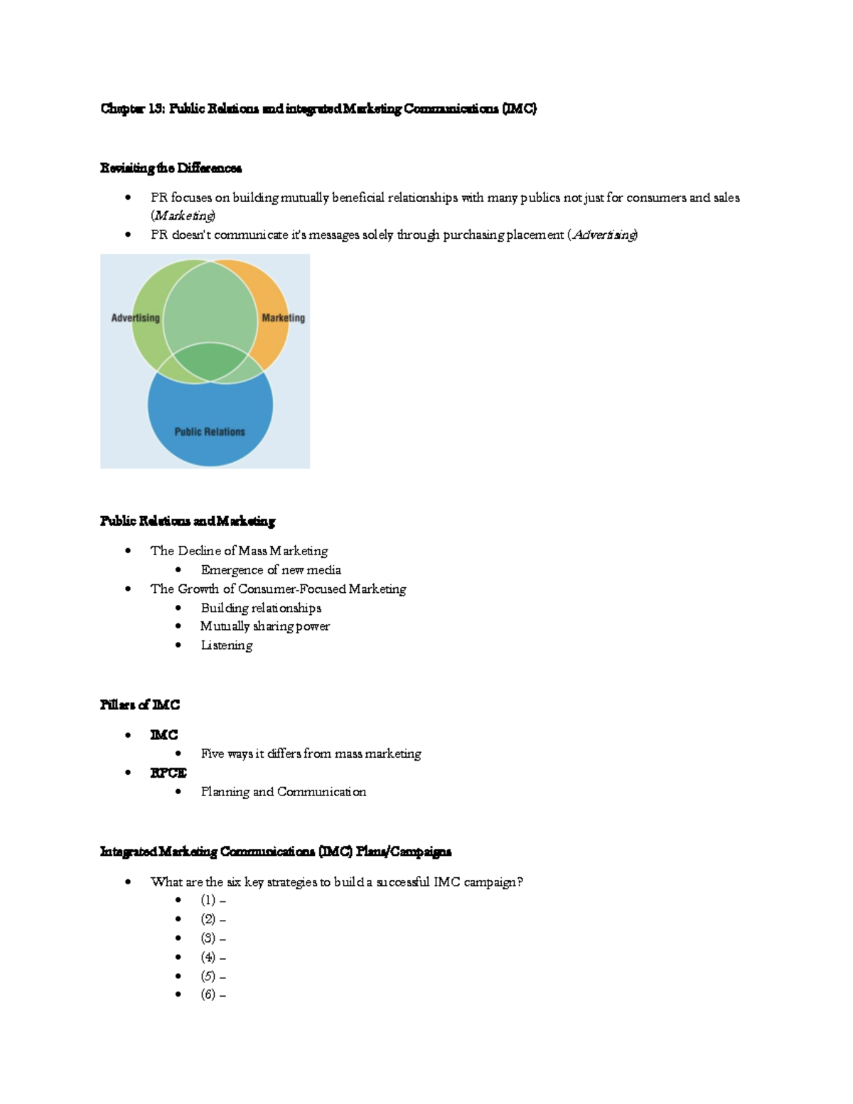 Chapter 13-Public Relations and integrated Marketing Communications (IMC) - Chapter 1 3 : Public ...