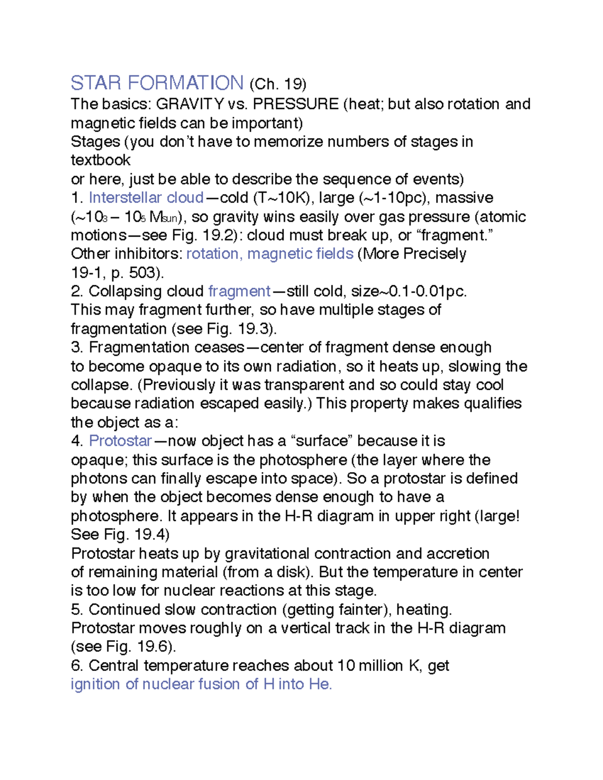 Astr 19 - astronomy lecture notes 19 - STAR FORMATION (Ch. 19) The ...