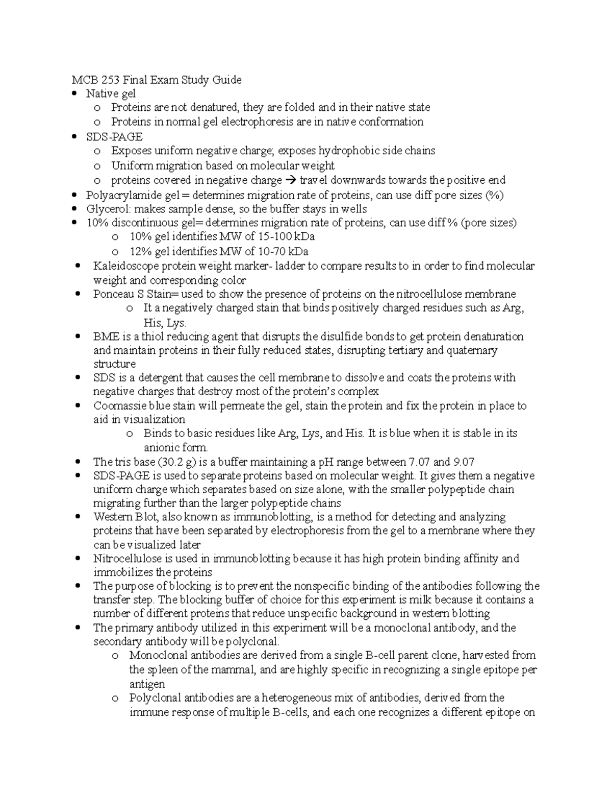 MCB 253 Final Exam Study Guide - MCB 253 Final Exam Study Guide Native ...