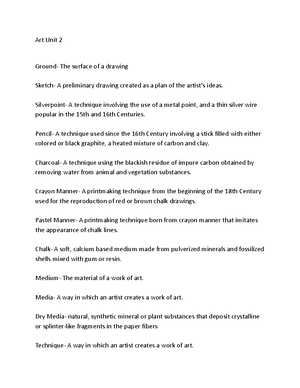 Art Studies Unit 3 notes - Art Unit 3 Masterpiece- a great work of art ...