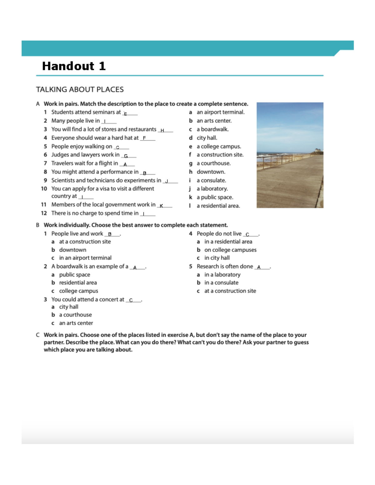 BUS 2.0 Level 4 Lesson Plan 9 Handout 1 - Handout 1 TALKING ABOUT ...