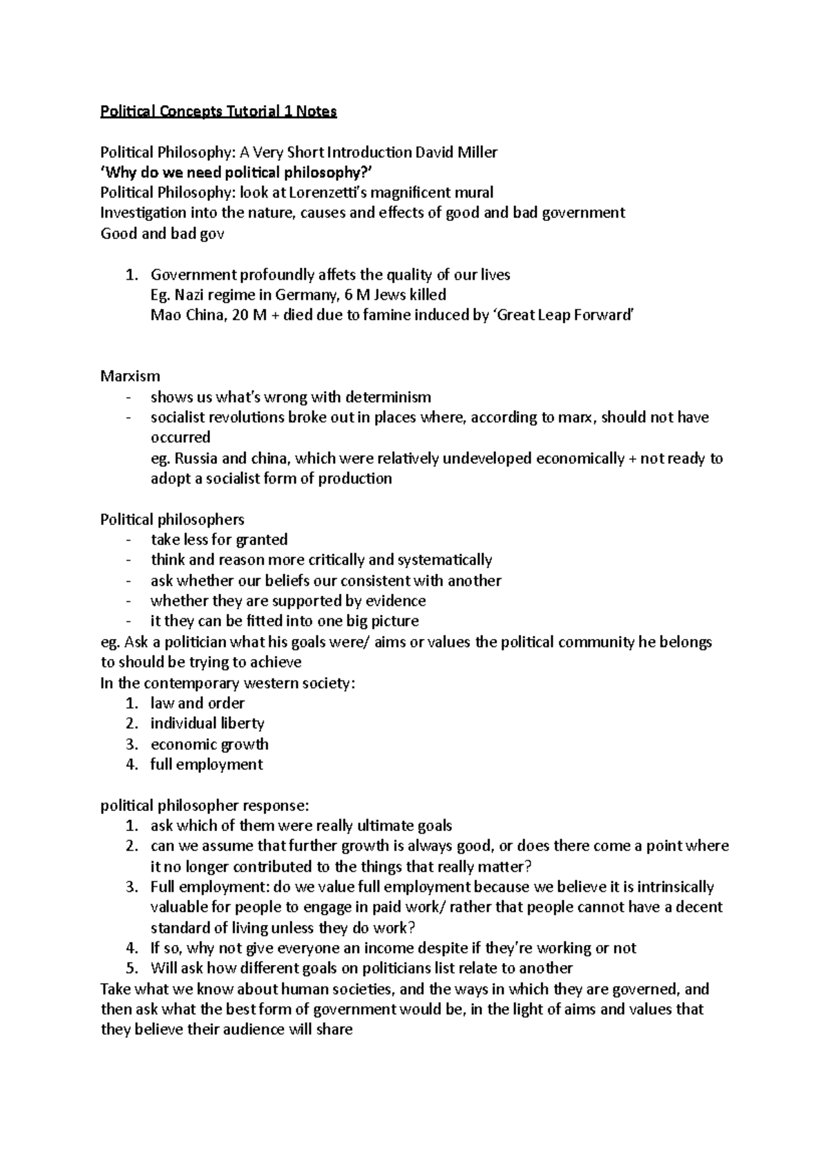 Political Concepts Wk1 Reading Notes - Political Concepts Tutorial 1 ...