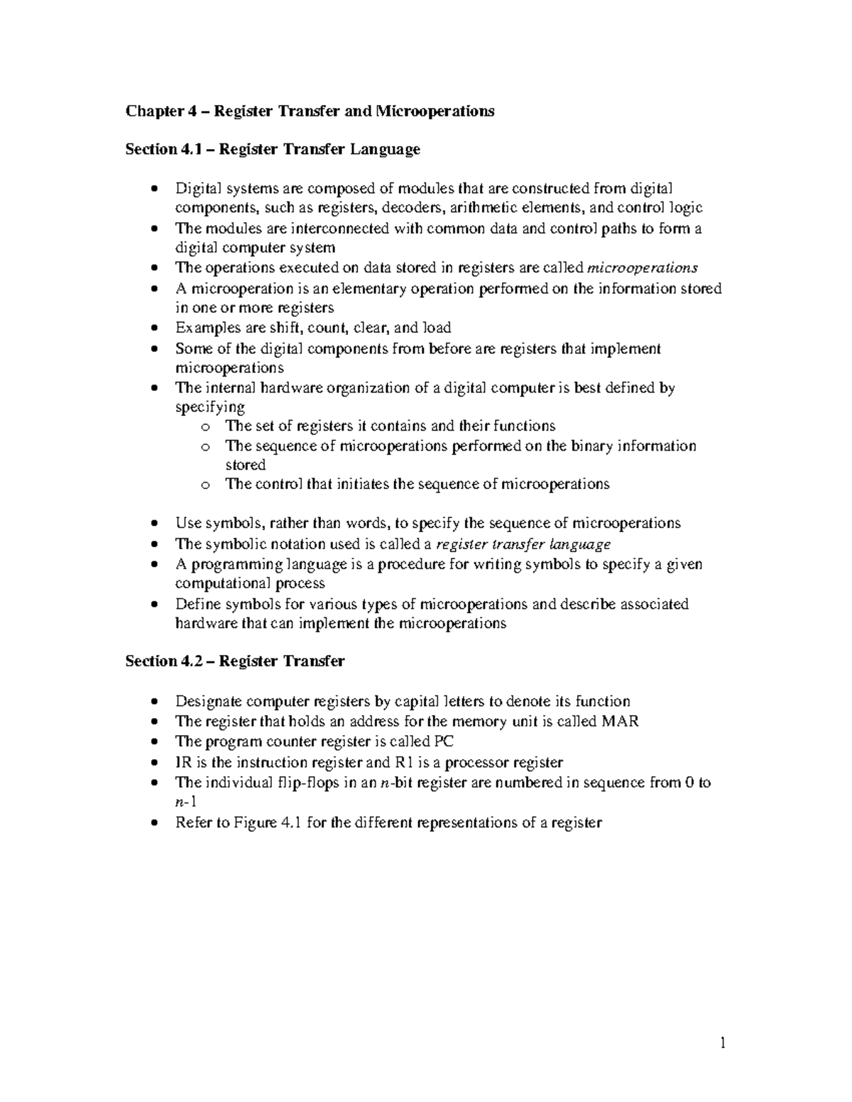 Bus - CSE320 CA question paper - Chapter 4 – Register Transfer and ...
