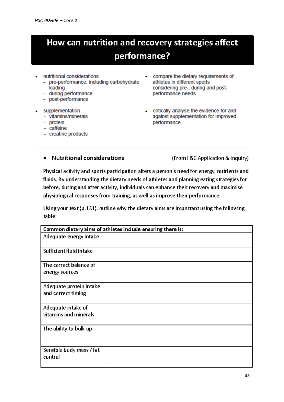 3 How can nutrition and recovery strategies affect performance - How ...