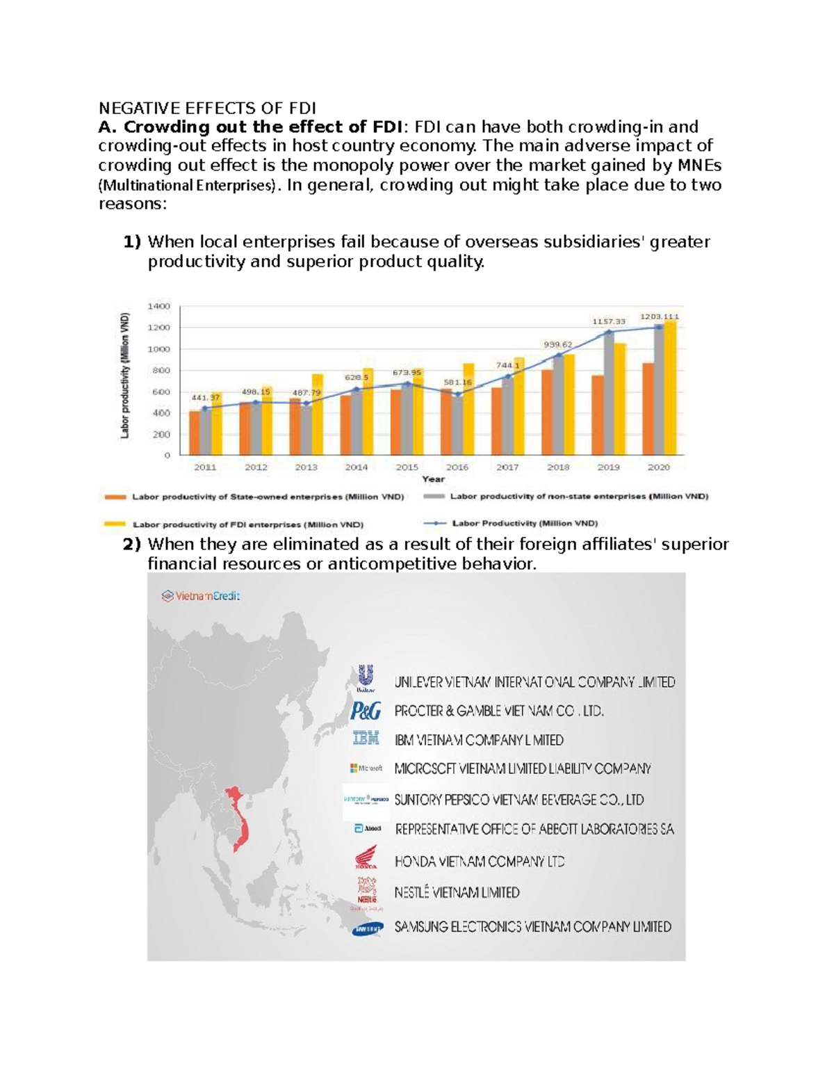 Negative Effects OF FDI - NEGATIVE EFFECTS OF FDI A. Crowding out the ...