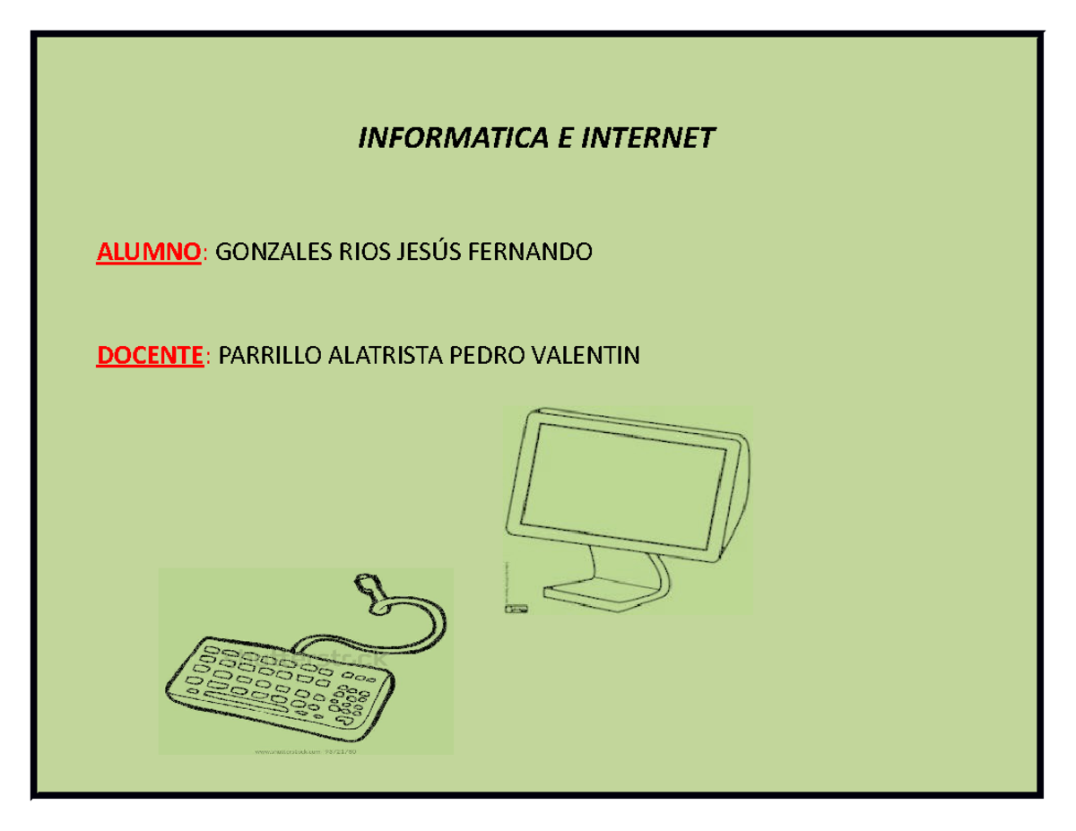 Informatica E Internet- Asignamiento Semana 2 - INFORMATICA E INTERNET ...