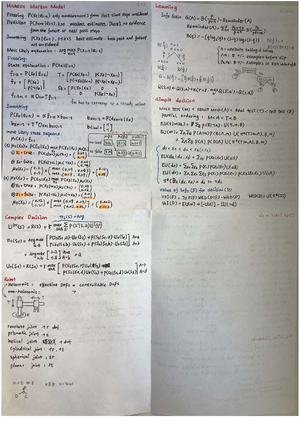 Cheatsheet ml 1 - Cheat Sheet 01/01 - Machine learning - Studocu