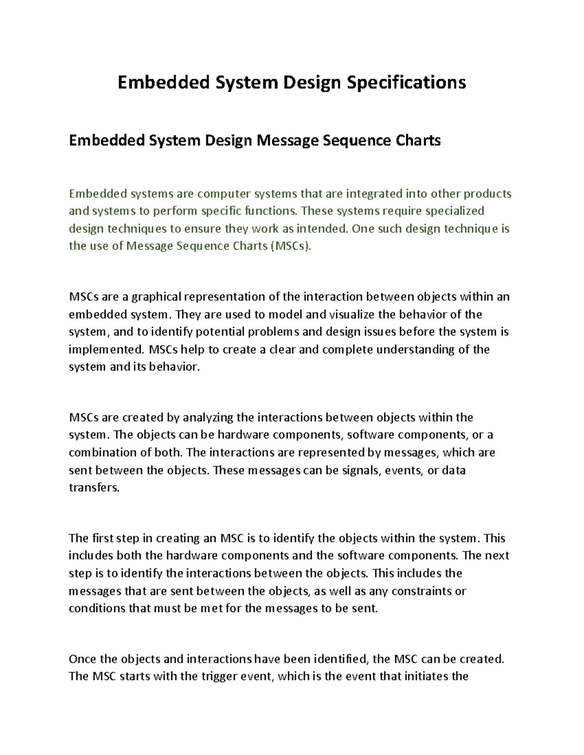 Specifications 3 - Embedded Systems - Embedded System Design ...