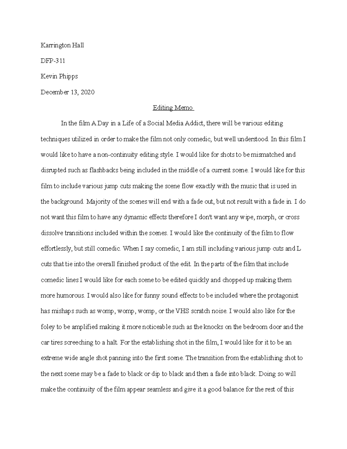 Editing memo - Bbbbn - Karrington Hall DFP- Kevin Phipps December 13 ...