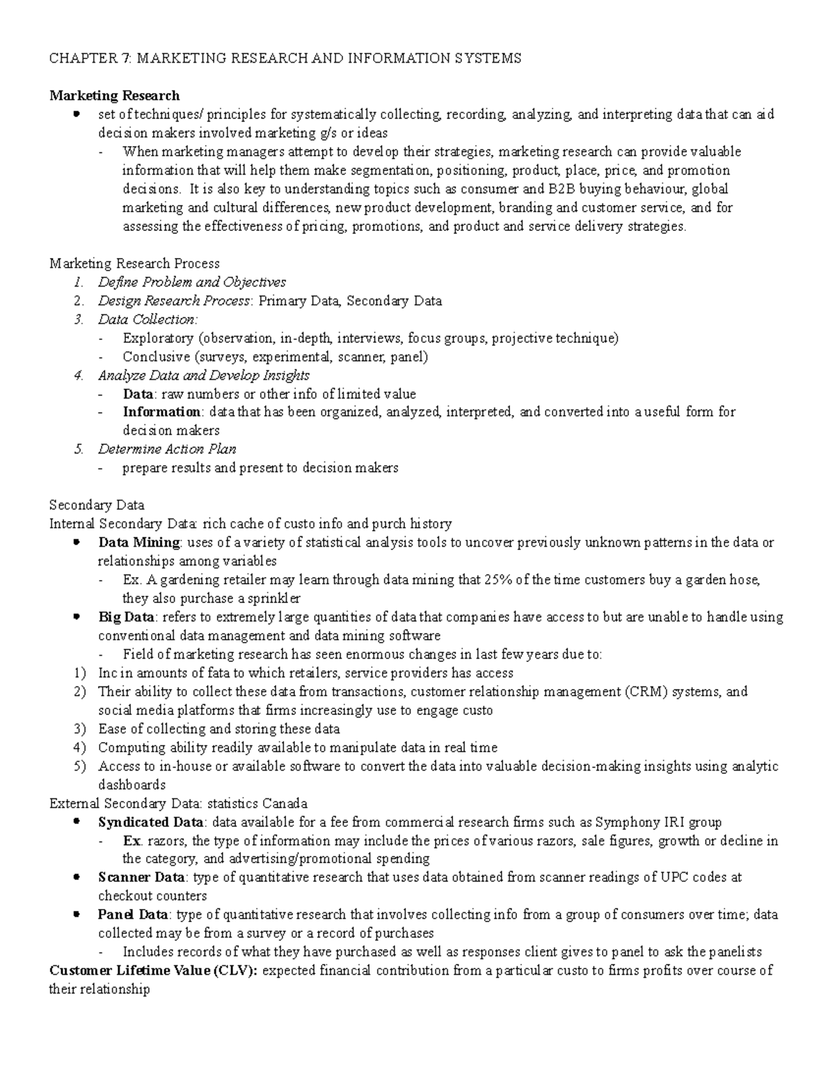 Chapter 7-Marketing Research - CHAPTER 7: MARKETING RESEARCH AND ...