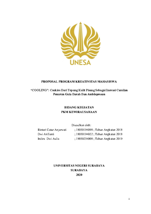 Template Proposal PMW 2020 - PROPOSAL RENCANA USAHA PROGRAM MAHASISWA WIRAUSAHA UNESA 2021 UMM ...