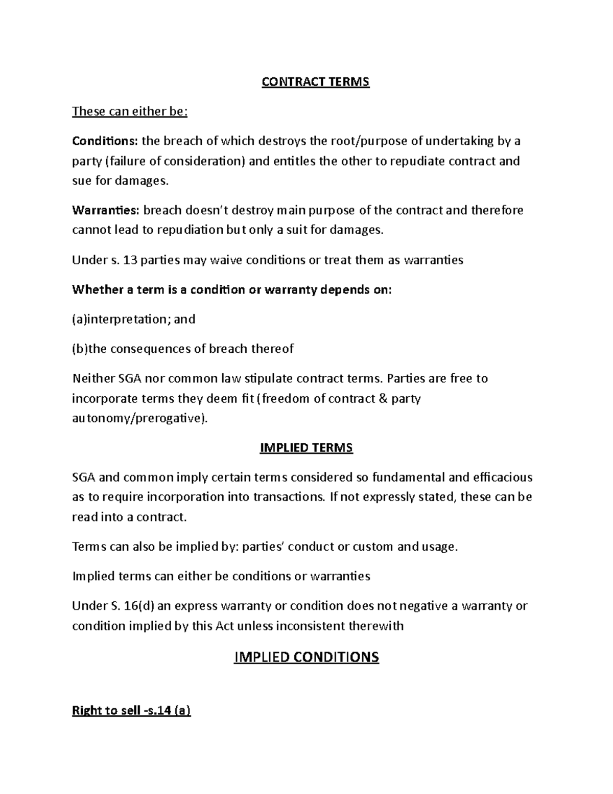 Contract Terms SGA - As per document name - CONTRACT TERMS These can ...