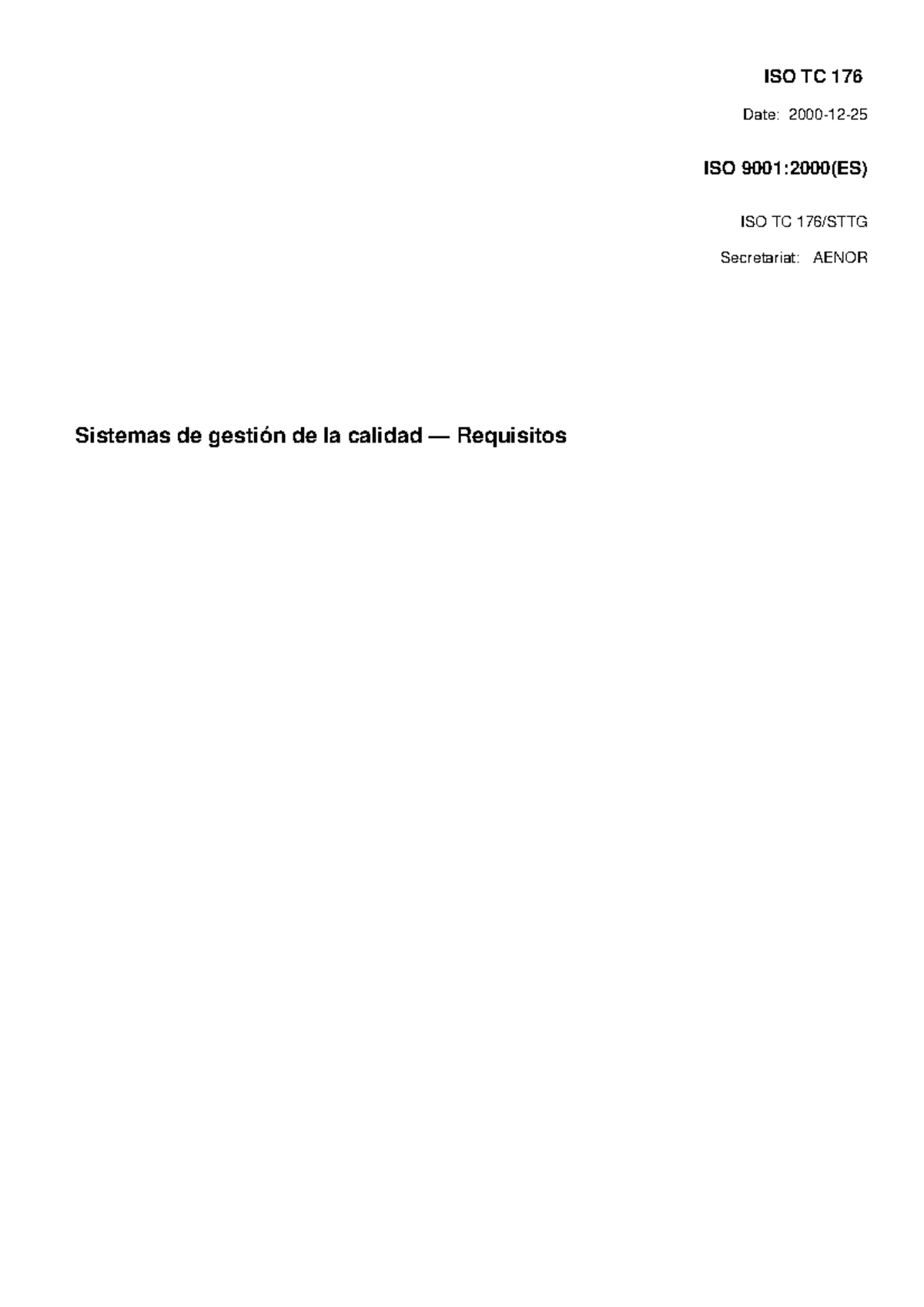 Iso9001 - sfwfw - ISO TC 176 Date: 2000-12- ISO 9001:2000(ES) ISO TC ...