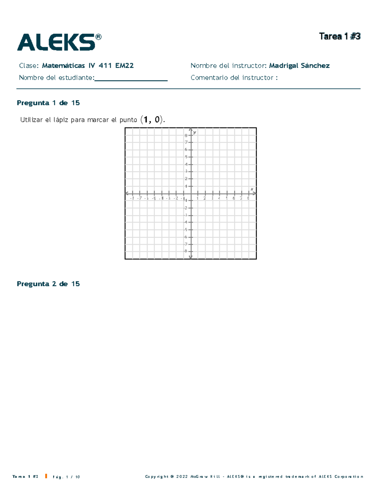 Aleks homework 1 math iv - 1, 0 8 7 6 5 4 3 2 1 5 - 1 - 1 - 8 - 7 - 6 ...