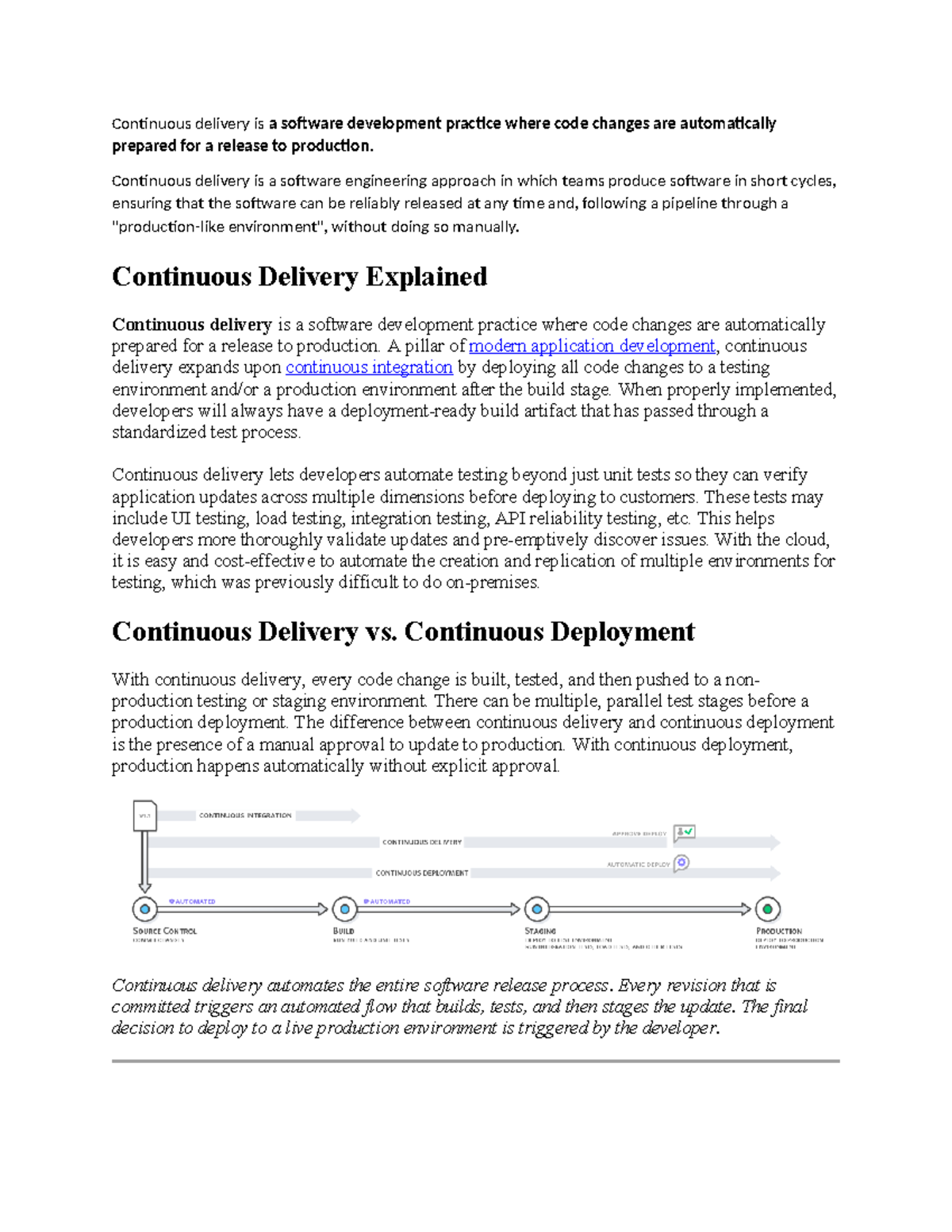 Continuous Delivery Is A Software Development Practice Where Code